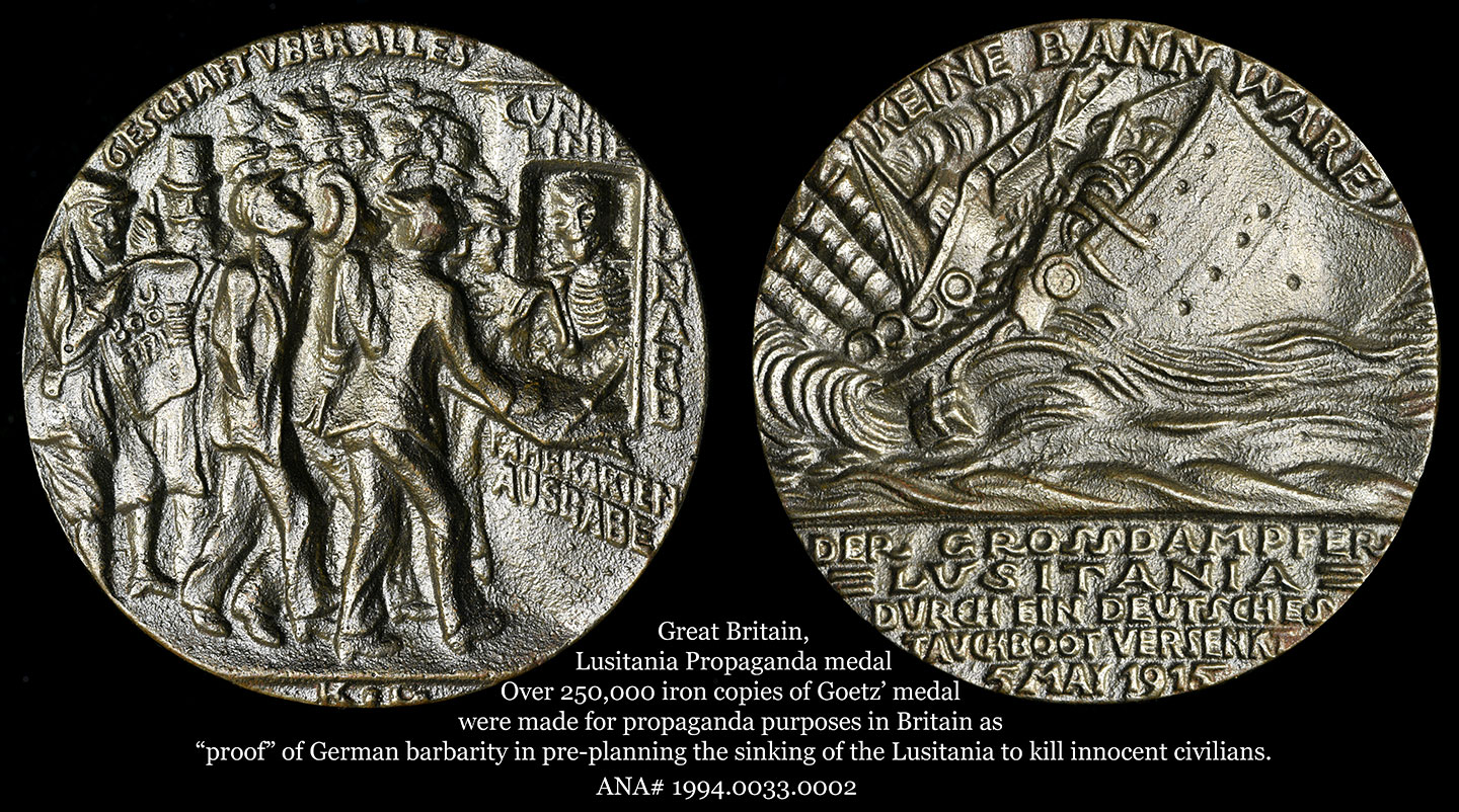 WWI - Lusitania - American Numismatic Association : American Numismatic ...