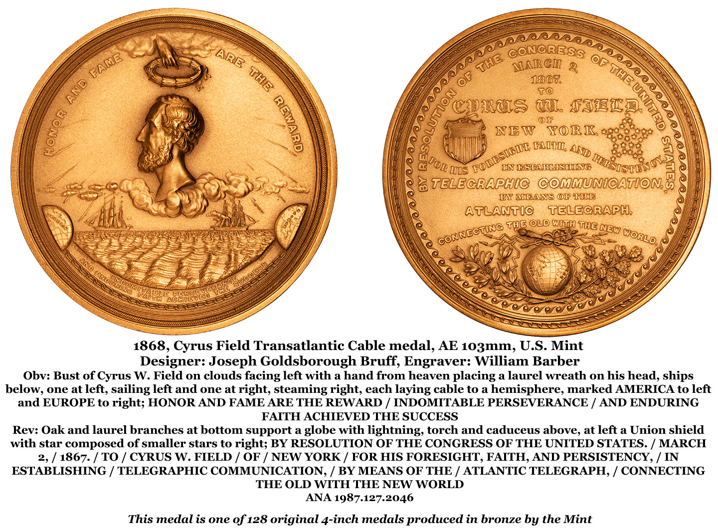 Cyrus W. Field and the Transatlantic Cable - American Numismatic ...
