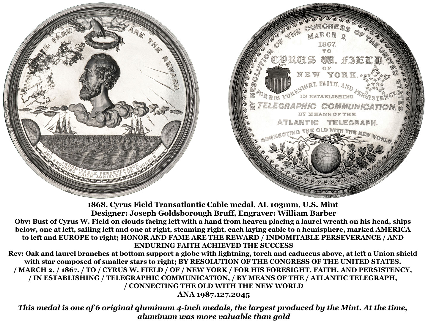 Cyrus W. Field and the Transatlantic Cable - American Numismatic ...