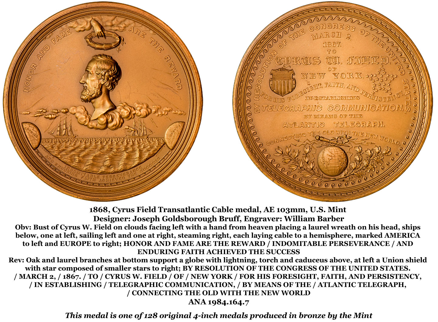 Cyrus W. Field and the Transatlantic Cable - American Numismatic ...